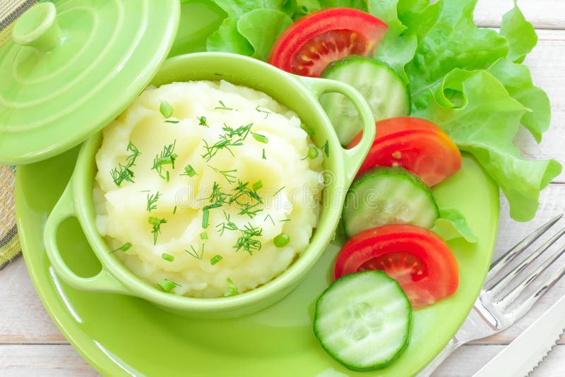 Mashed potato stock image. Image of closeup, lettuce - 31181747