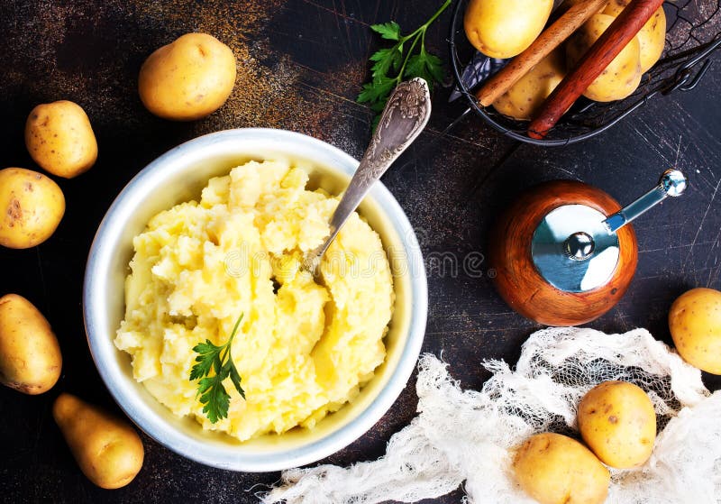 Mashed potatoes stock photo. Image of enamel, lunch, green - 31020560