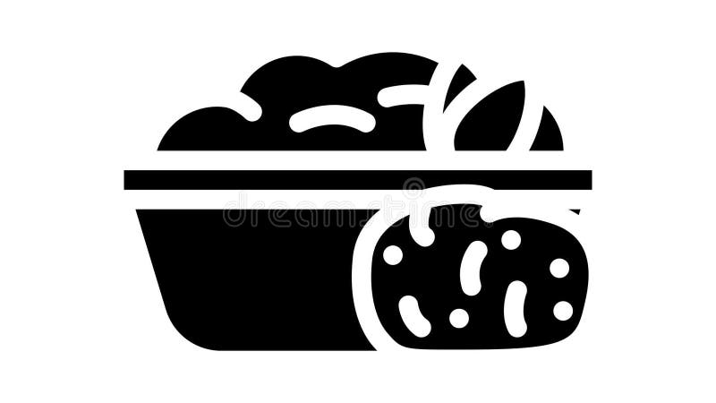 Mashed Potatoes Glyph Icon Animation Stock Video - Video of pile, food ...