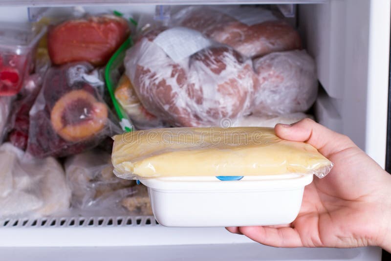Mashed Potatoes in a Container in the Freezer Stock Photo - Image of ...
