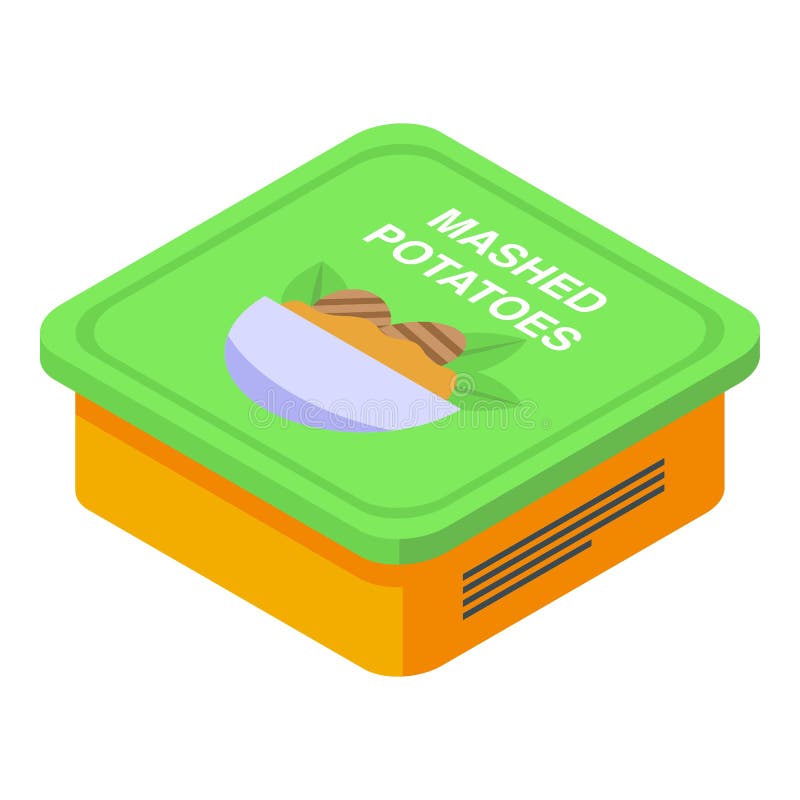 Mashed Potatoes Icon, Isometric Style Stock Vector - Illustration of ...