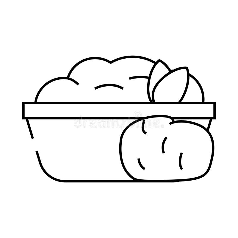 Mashed Potatoes Line Icon Vector Illustration Stock Vector ...