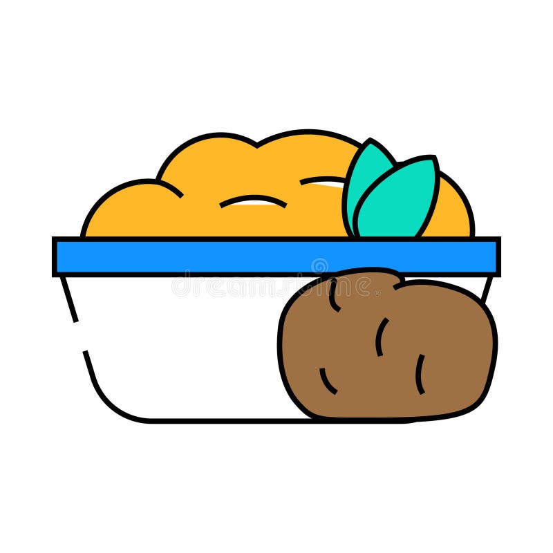 Mashed Potatoes Icon Color Illustration Stock Illustration ...