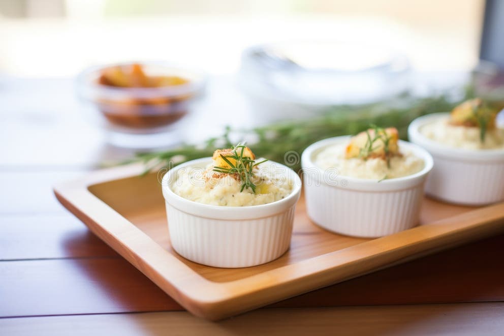 Mashed Potatoes Served in Individual Ramekins Stock Image - Image of ...