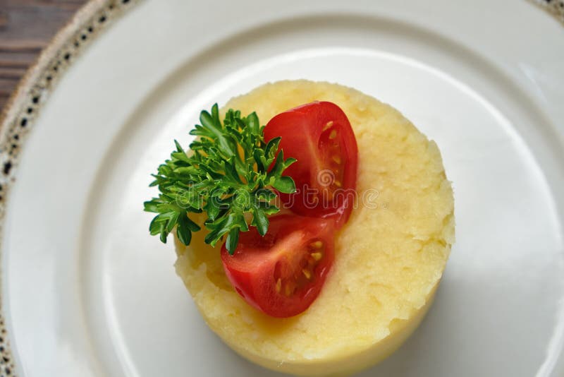 Mashed Potatoes with Tomatoes . Catering Menu Stock Illustration ...