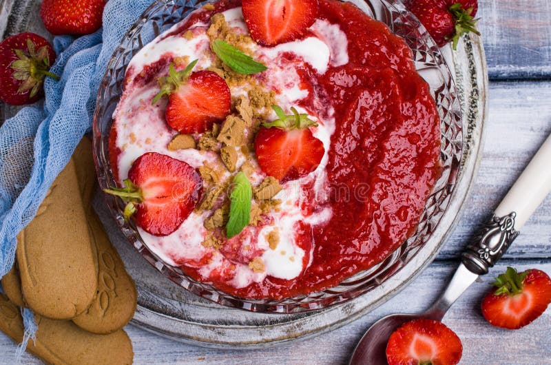 Mashed red berries stock photo. Image of plate, diet - 121646708