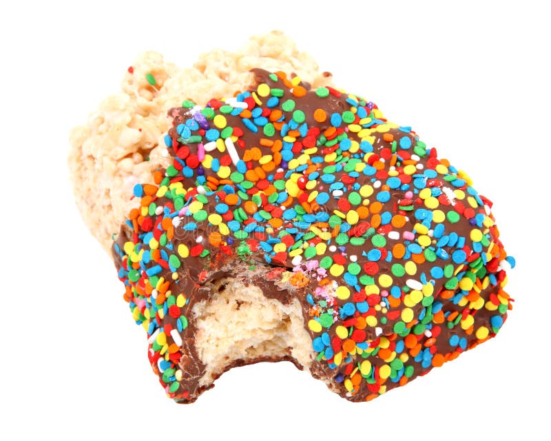 Mashmallow Square in Chocolate with Bite Stock Image - Image of ...