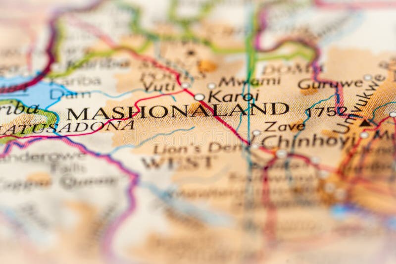Mashonaland, Zimbabwe Highlighted on a World Map Stock Image - Image of ...