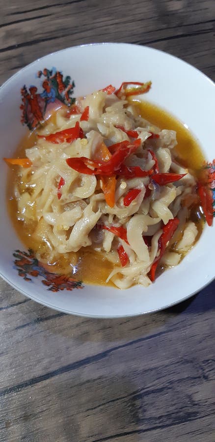 Mashrom with chili hot day stock photo. Image of noodle - 202673050