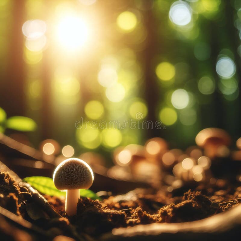 Mashroom in jungle stock illustration. Illustration of darkness - 331555796