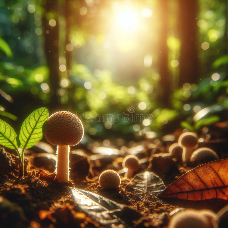Mashroom in jungle stock illustration. Illustration of mushroom - 331555826