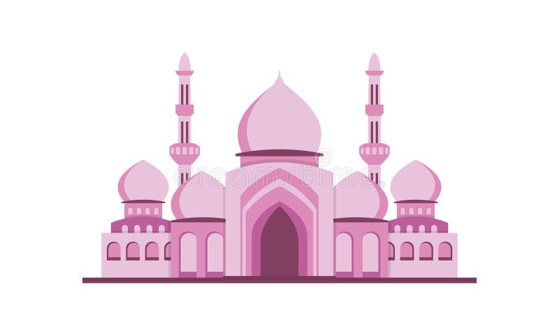 Mosque Islamic Vector Illustration Pink Color Stock Vector ...