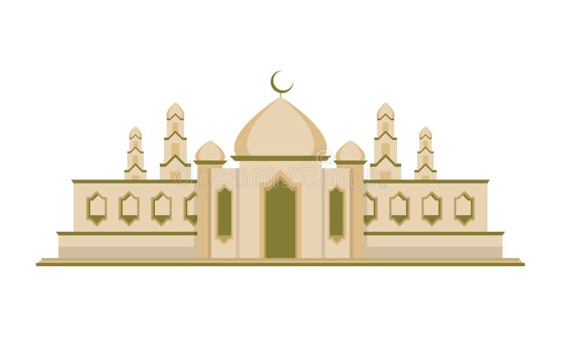 Mosque Islamic Vector Illustration Brown Color Stock Vector ...