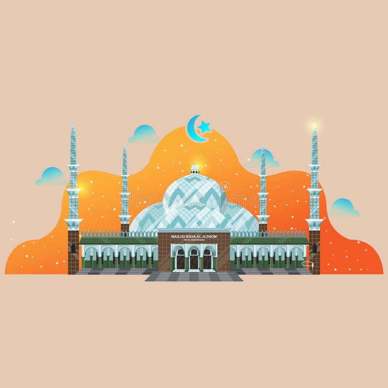 Masjid Al Azhom stock illustration. Illustration of masjid - 261854647