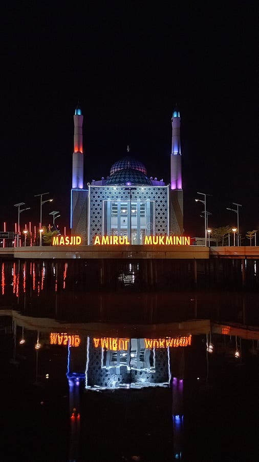 Masjid Amirul Mukminin stock photo. Image of evening - 267964904