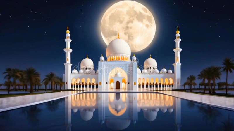 Masjid Moon is for Islamic Festivals Generative Al Stock Footage ...