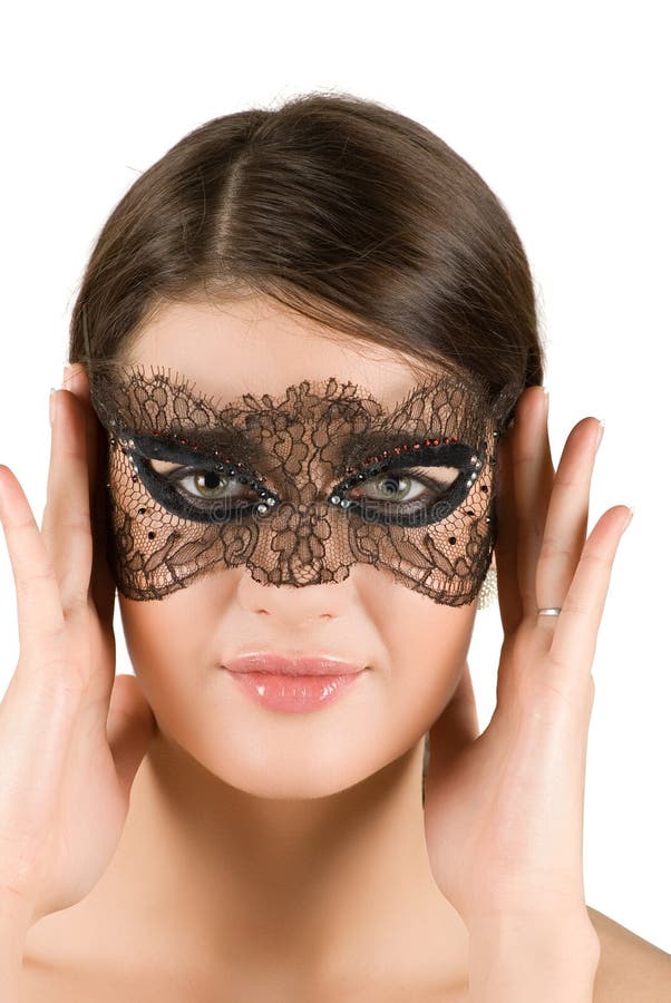 Girl at mask stock photo. Image of caucasian, isolated - 18980976