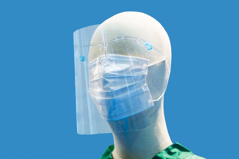 Mask Against Virus and PM 2.5 on a Blue Background Stock Image - Image ...