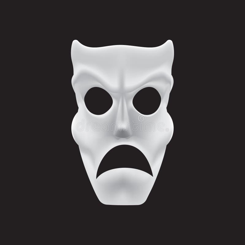 Mask with Angry Expression. Vector Illustration Decorative Design Stock ...