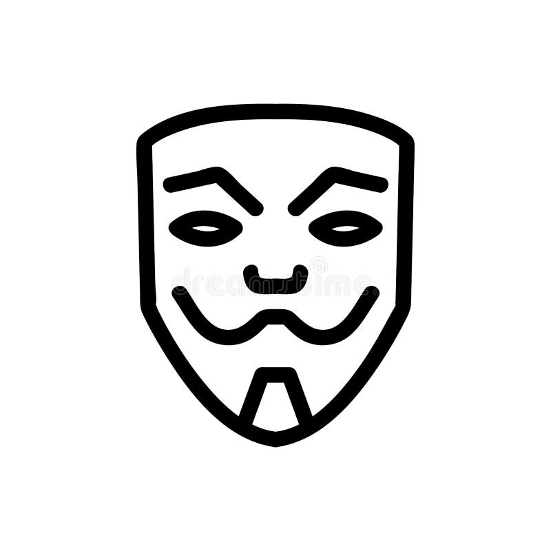 Anonymous Vector Icon Isolated on White Background. Outline, Thin Line ...