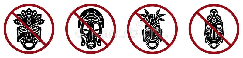 Mask Ban Prohibit Icon. Not Allowed Costume Stock Vector - Illustration ...