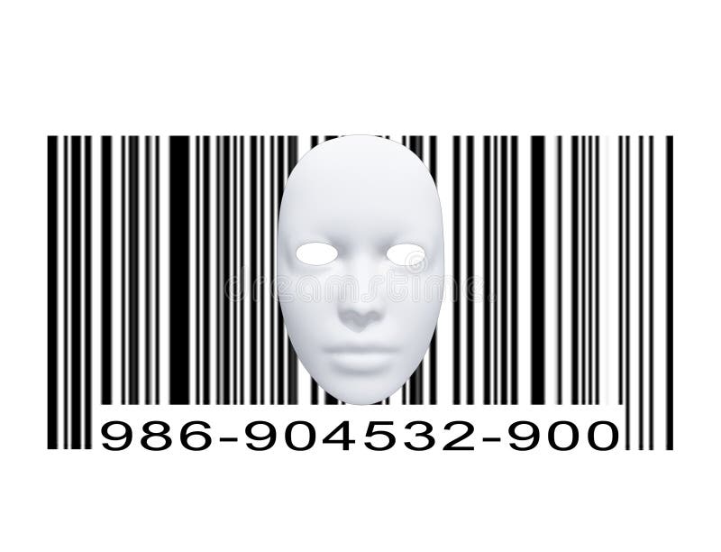 Mask with Bar code stock illustration. Illustration of investigation ...