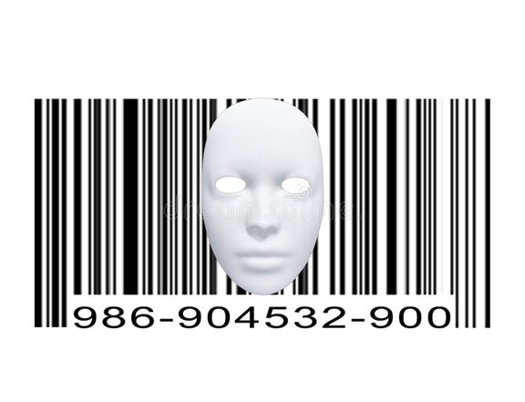 Mask with Bar code stock illustration. Illustration of investigation ...