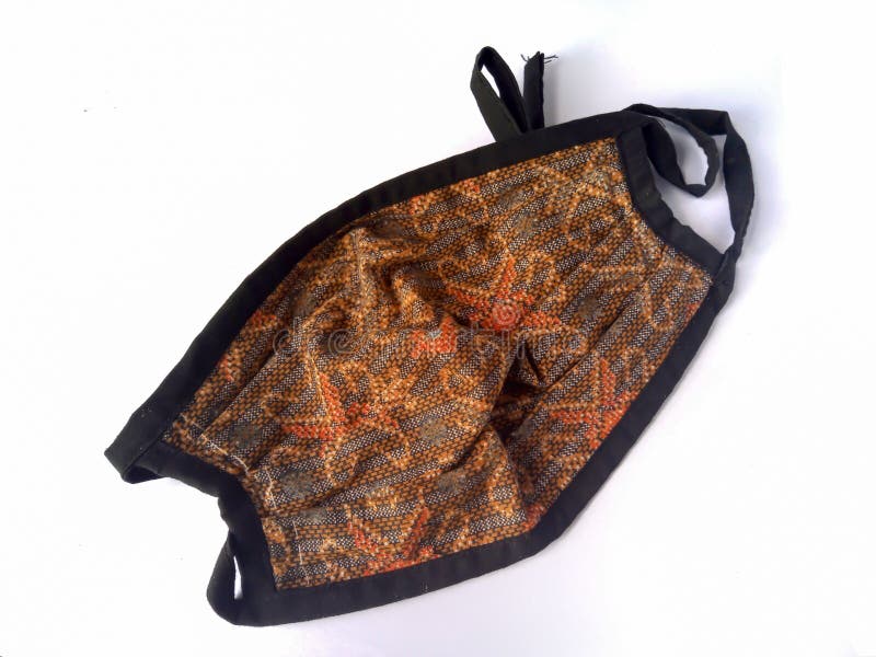 Mask of Batik Motif on an Isolated White Background. Turquoise Color ...