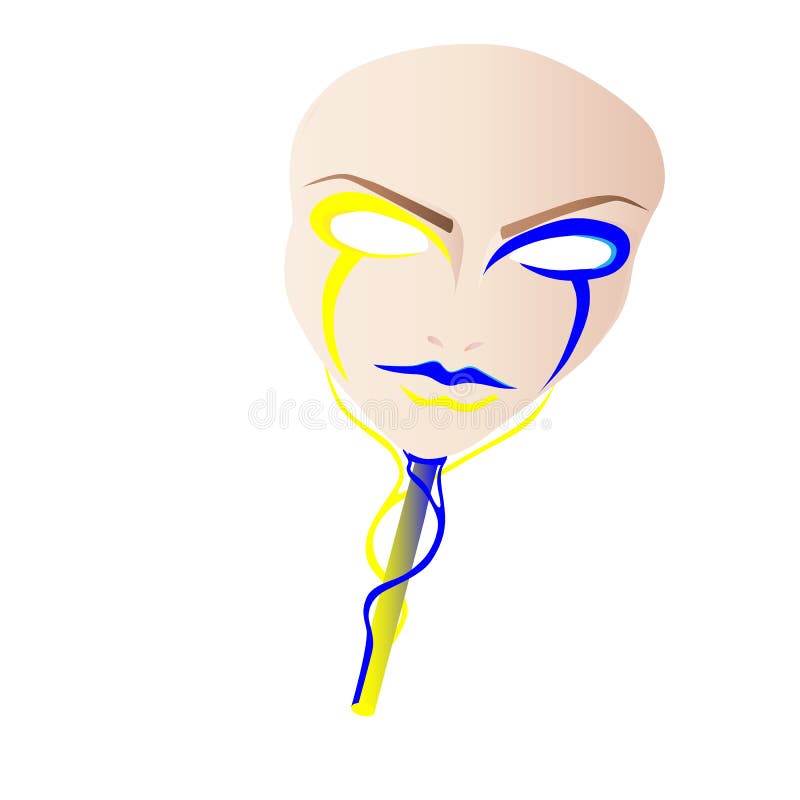 Mask blue yellow holidays stock illustration. Illustration of beautiful ...