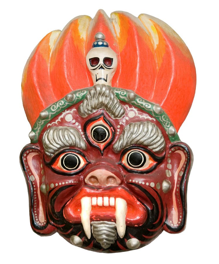 Mask of a Buddhist Deity of Mahakala Stock Image - Image of fang, head ...
