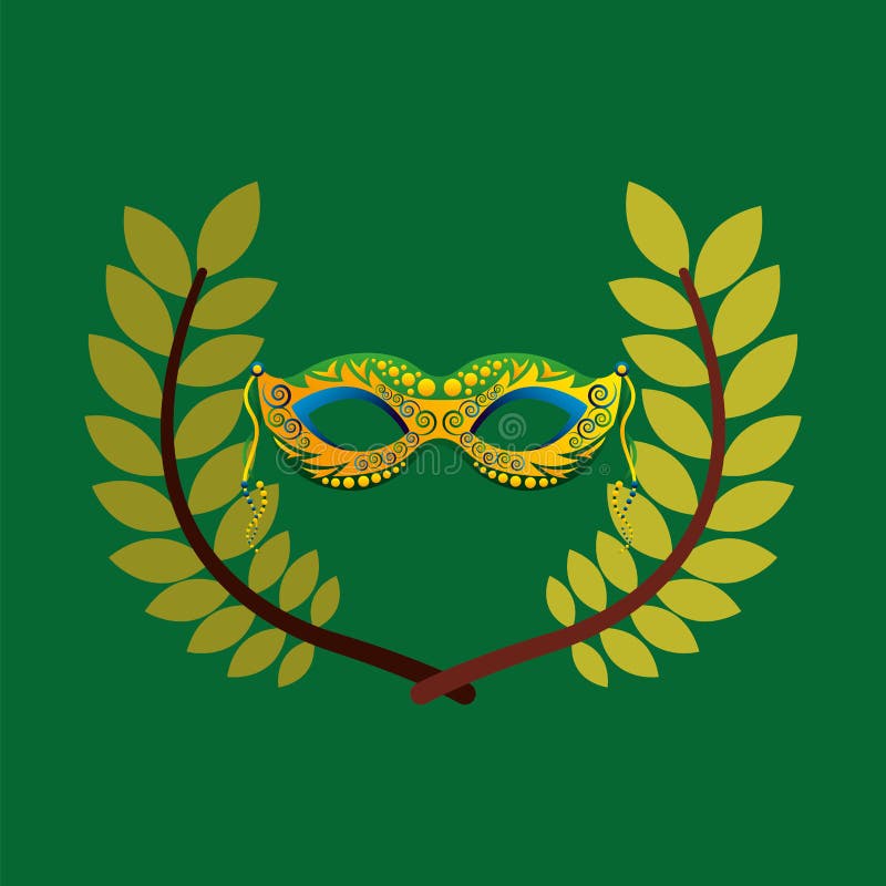 Mask Carnival Brazil Olympic Games Emblem Stock Vector - Illustration ...