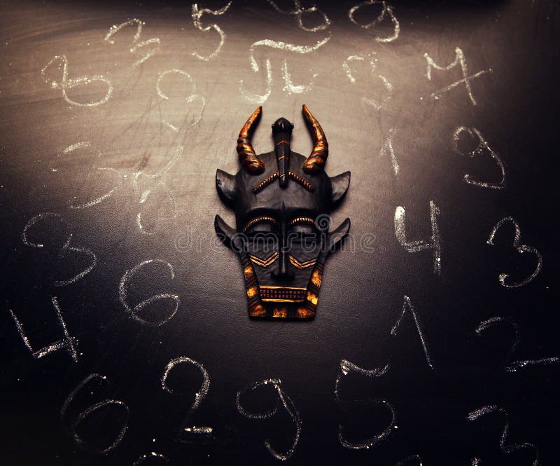 Mask Chalkboard Numbers Studio Stock Image - Image of mathematical ...