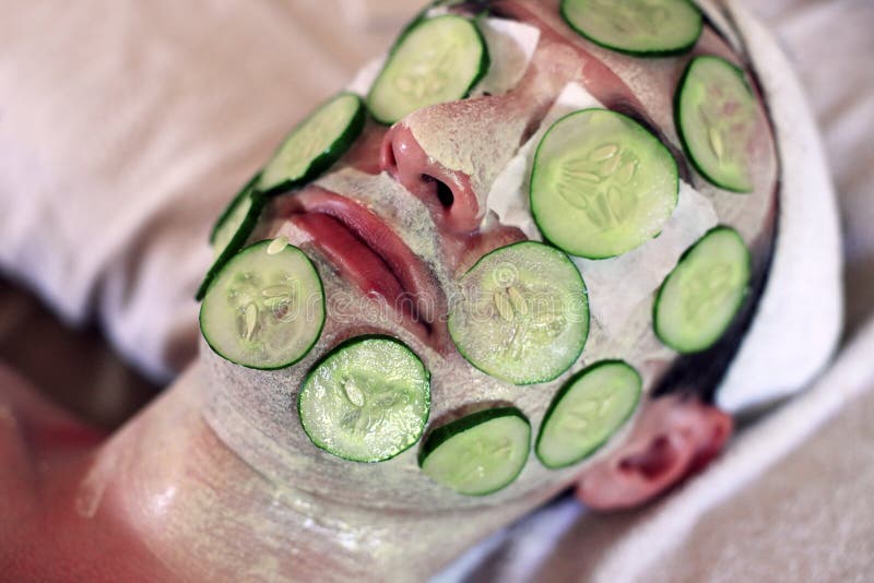 Mask from cucumbers stock image. Image of facial, cosmetics - 57301669