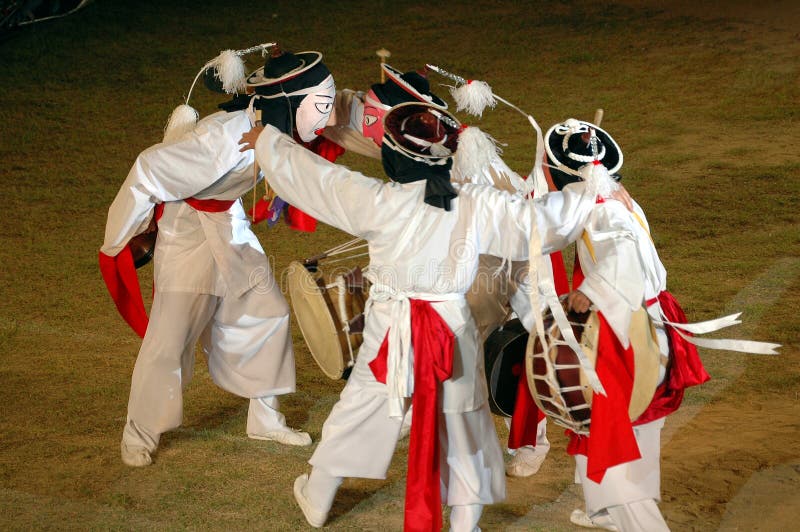 Mask dance stock photo. Image of asia, korea, show, percussion - 4395680