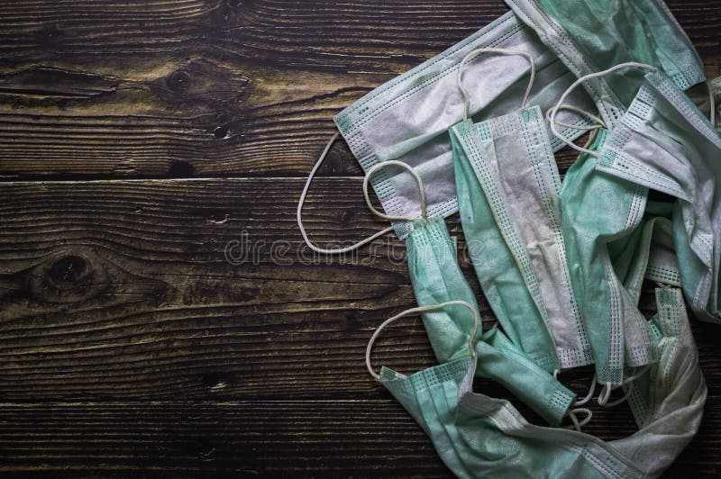 Mask is Dirty from Being Used. Dirty Face Mask Stock Photo - Image of ...