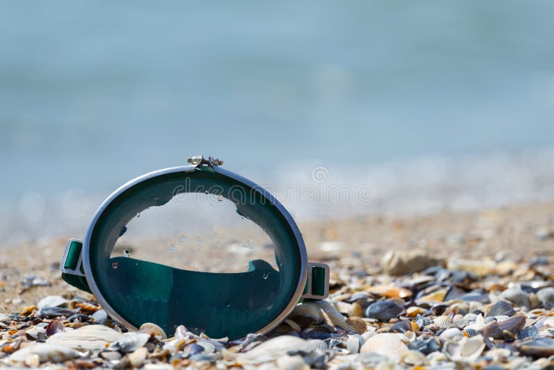 Mask for diving by the sea stock photo. Image of tropical - 158950092