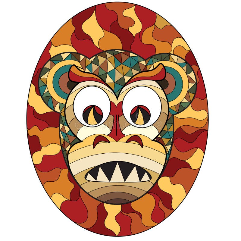 Mask of evil monkey stock vector. Illustration of rite - 95462452