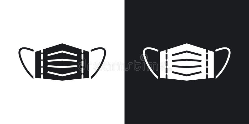 Mask Face Icon Isolated on White Background Stock Vector - Illustration ...