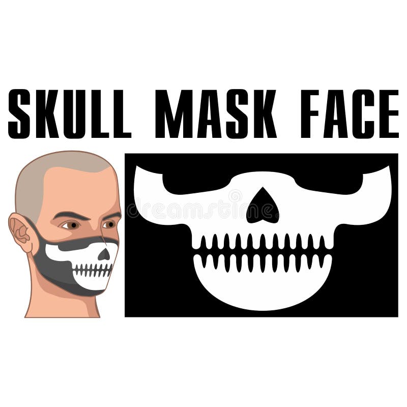 Mask of Face with Skull and Predator Teeth Stock Vector - Illustration ...