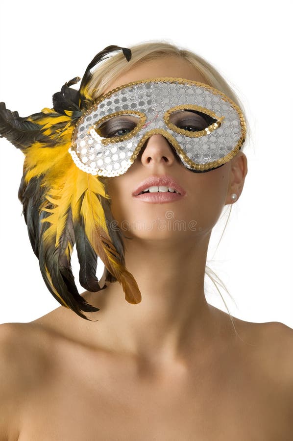 The mask and feather stock image. Image of cute, lovely - 7206841