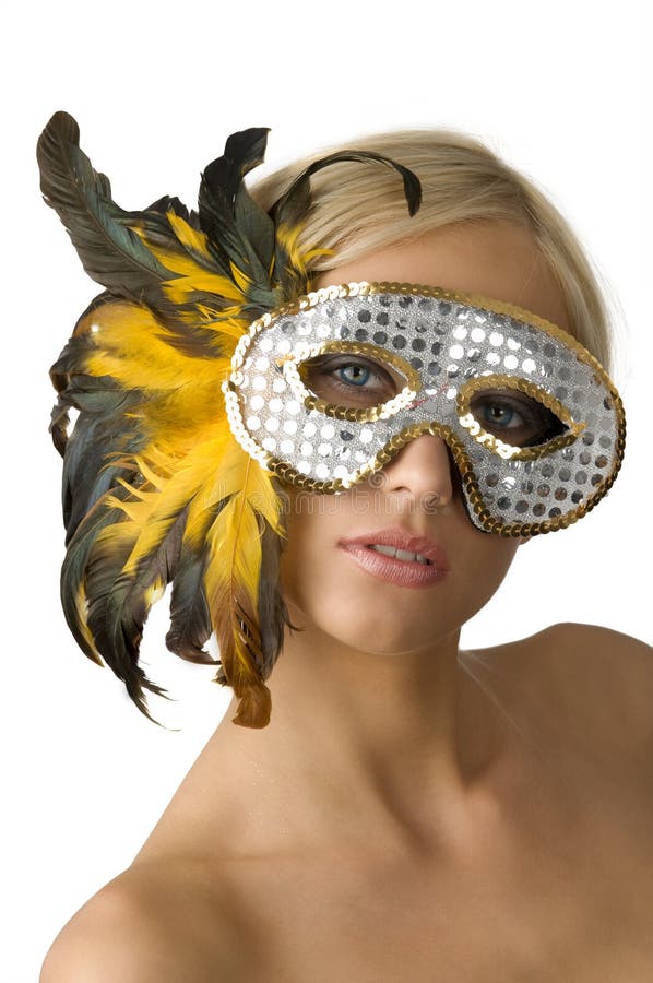 The mask and feather stock photo. Image of lips, fantasy - 7206872