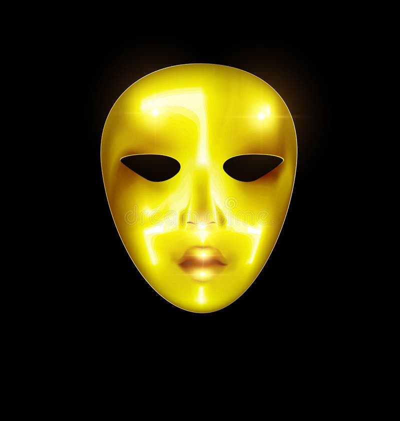 Golden mask of comedy stock vector. Illustration of comedy - 19410215