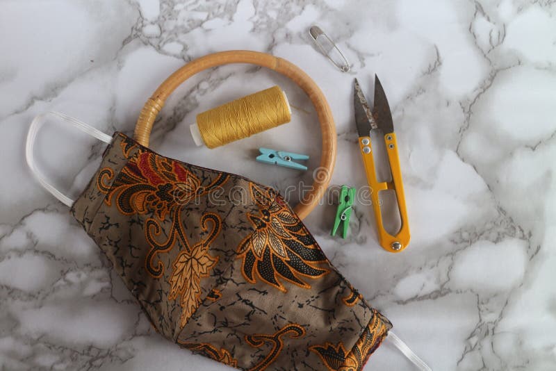 Mask Handmade with Motif Batik and Some Thread Stock Photo - Image of ...