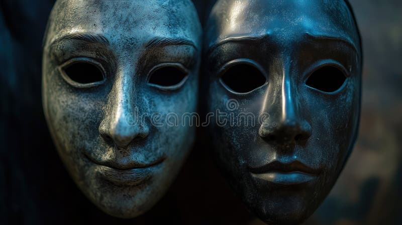 A Mask for a Happy and Sad Theater Performance Stock Illustration ...