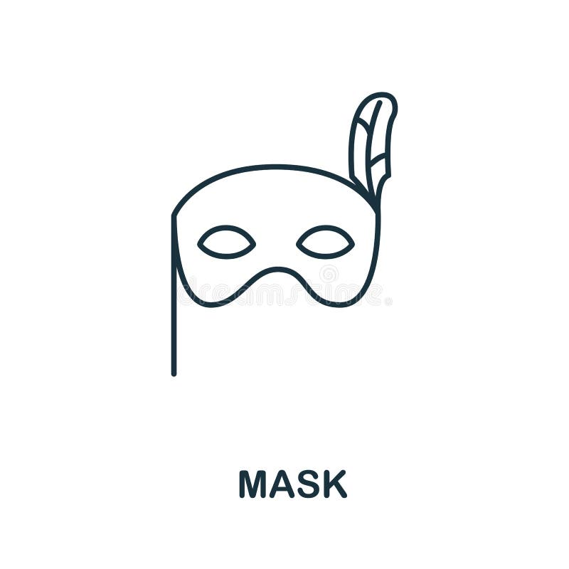Mask Icon from Party Collection. Simple Line Element Mask Symbol for ...