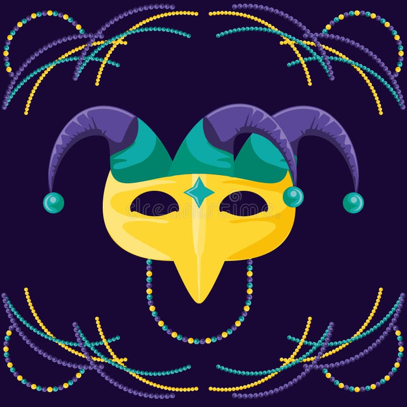 Mask Jester of Carnival Celebration Stock Vector - Illustration of ...