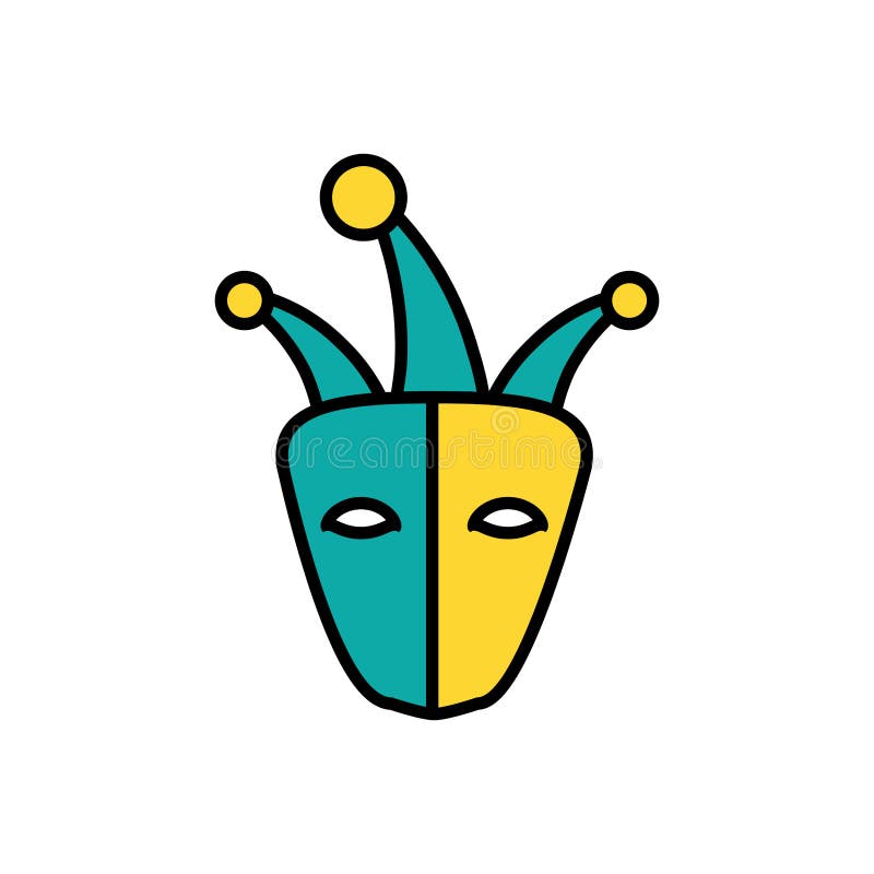 Mask Jester of Carnival Celebration Stock Vector - Illustration of ...