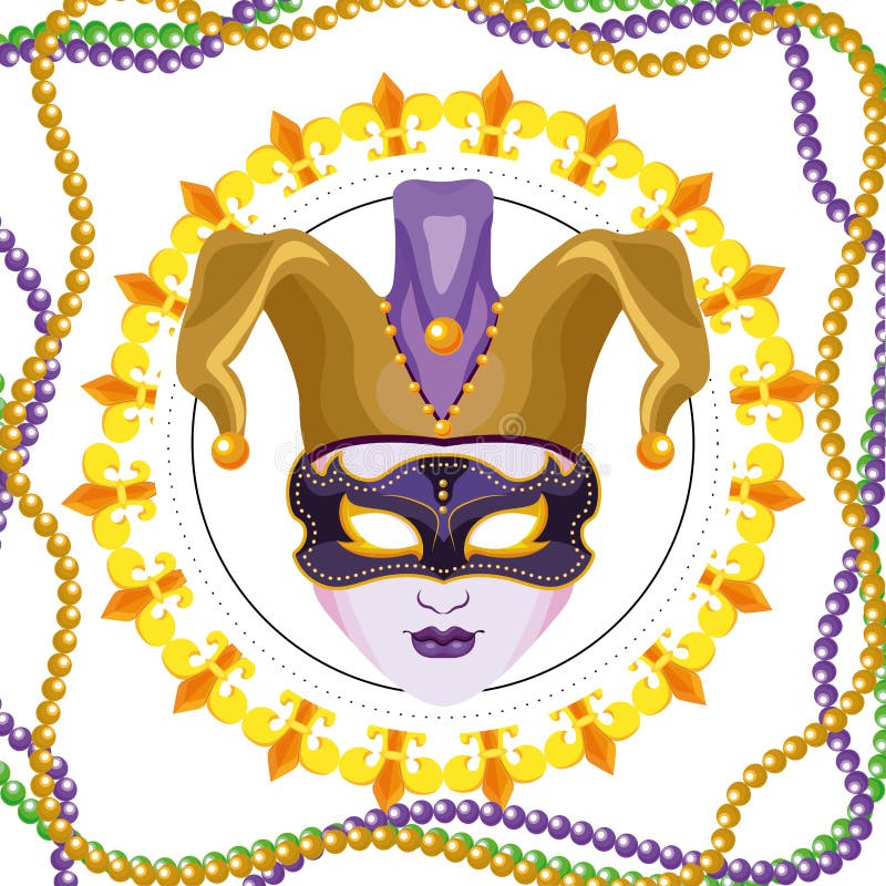 Mask with jester hat stock vector. Illustration of logo - 141725644