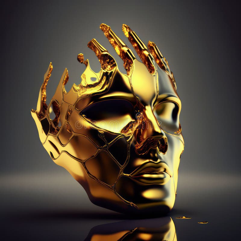 Mask Made of Gold. Jewelry, Design.generative AI Stock Illustration ...