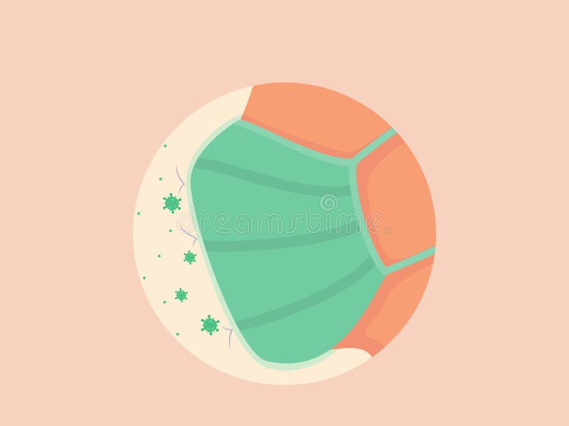 Mask or Masker Protect Human Face from Virus or Bacteria Attack with ...